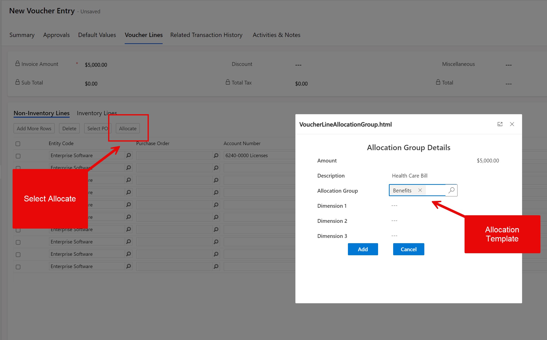 Enhanced allocations for Accounts Payable invoices