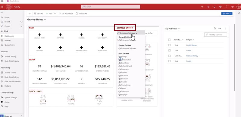 How to Use Gravity Software’s Advanced Multi-Entity Features Version 7